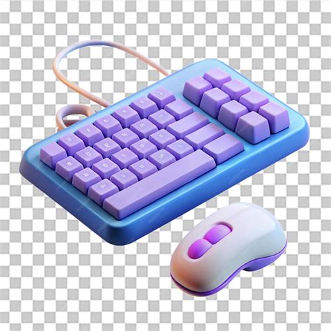 3d Computer Keyboard Isolated On White Background Wired Computer Keyboard Pc Keypad Can Be Used