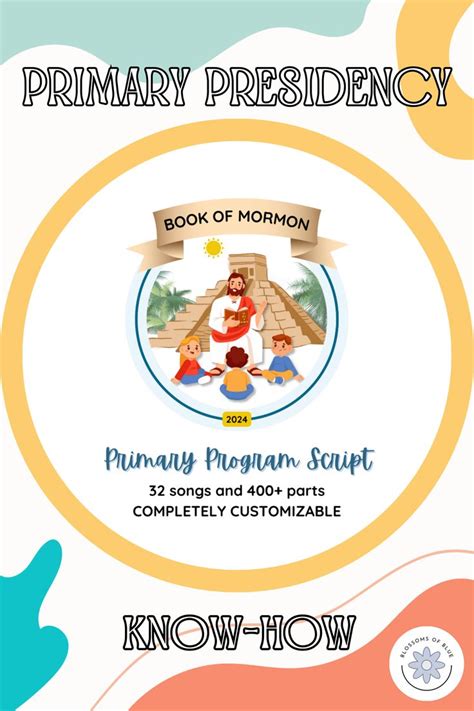 2024 Primary Program Script Sacrament Meeting Presentation Script Customizable Book Of Mormon