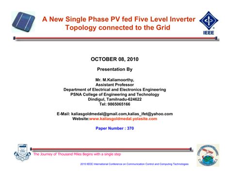 A New Single Phase Pv Fed Five Level Inverter