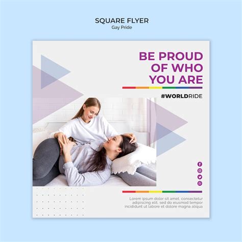 Free Psd Gay Pride Square Flyer Template