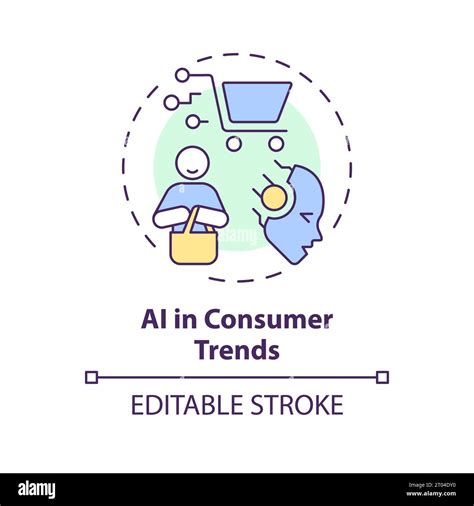 2d Colorful Thin Linear Icon Ai In Consumer Trends Concept Stock Vector