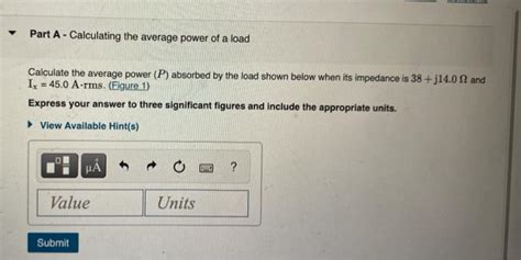 solved part a calculating the average power of a load