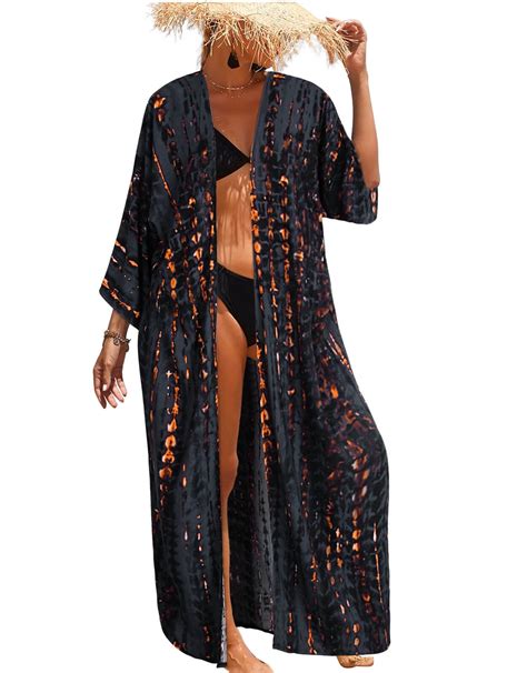 Alsol Lamesa Womens Plus Size Swim Cover Up Tie Dye Print Beach Wear