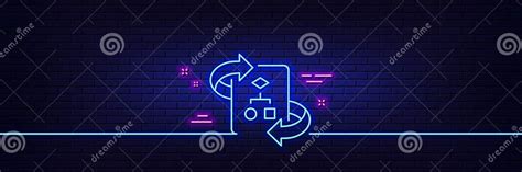 Technical Algorithm Line Icon Project Documentation Sign Neon Light
