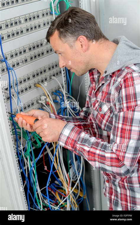 Repairing The Server Stock Photo Alamy