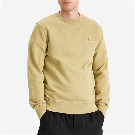 Maison Kitsuné Mens Fox Head Patch Regular Sweatshirt In Canvas Maison