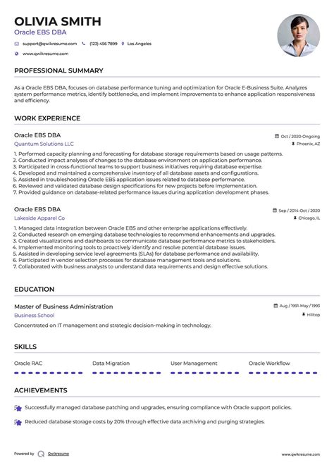 10 Oracle Ebs Dba Resume Samples And Templates For 2025