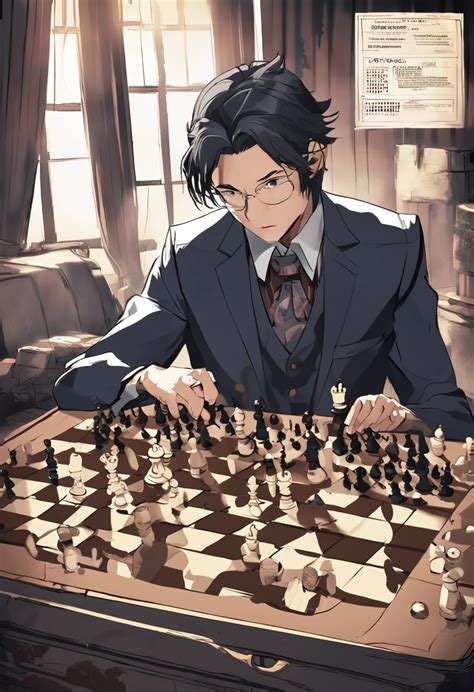 Anime Character Playing Chess With A Large Chess Board Seaart Ai