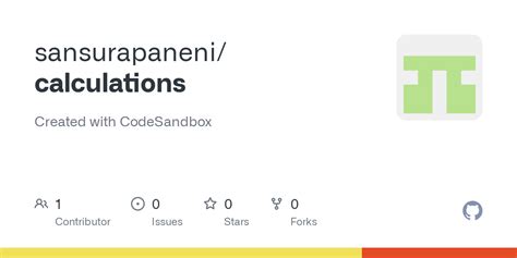 GitHub Sansurapaneni Calculations Created With CodeSandbox