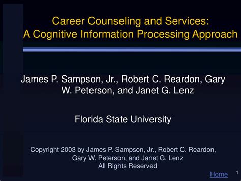Ppt Career Counseling And Services A Cognitive Information