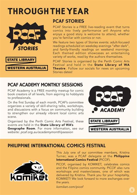 Pcaf Program 2024 Perth Comic Arts Festival