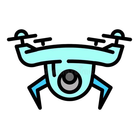 Police Drone Icon Outline Style Stock Vector Illustration Of Internet Industry 173055079