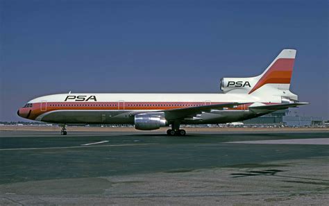Pacific Southwest Airlines Jet On Airport Tarmac Psa Airlines Vintage