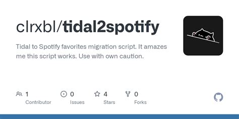 GitHub Clrxbl Tidal Spotify Tidal To Spotify Favorites Migration Script It Amazes Me This