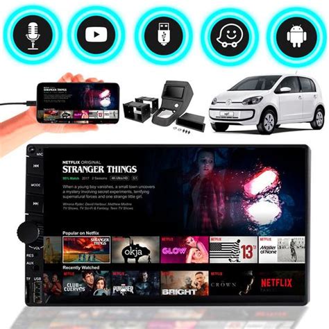 Central Multimídia Volkswagen Up 2014 A 2022 Espelhamento Android Ios 7 Polegadas Bt Usb Sd