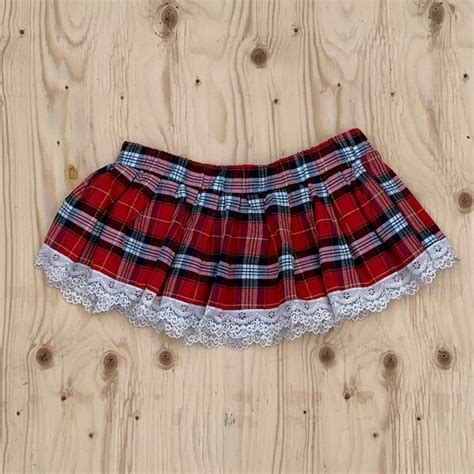 Plaid Mini Skirt Lingerie Etsy