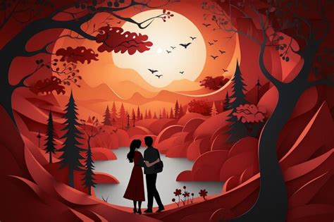 Premium Ai Image Love Couple Paper Cut Premium Ai Image Love Couple Paper Cut