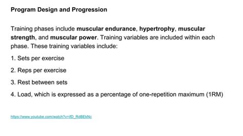 Program Design And Progression Week 7 Ppt