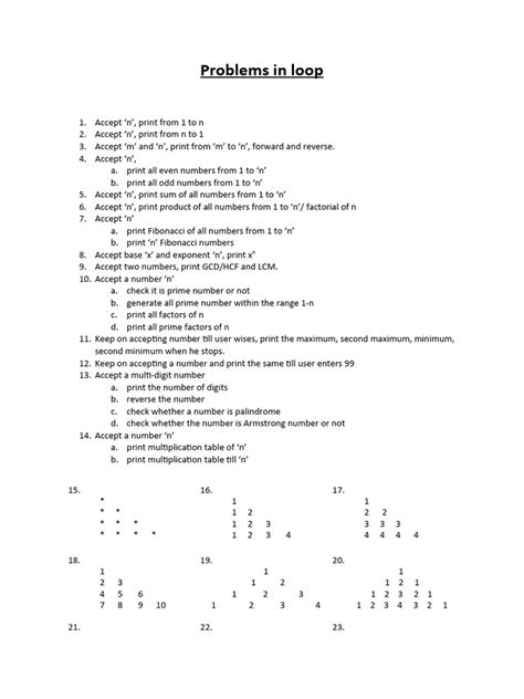 Looping Questions Pdf Number Theory Mathematics
