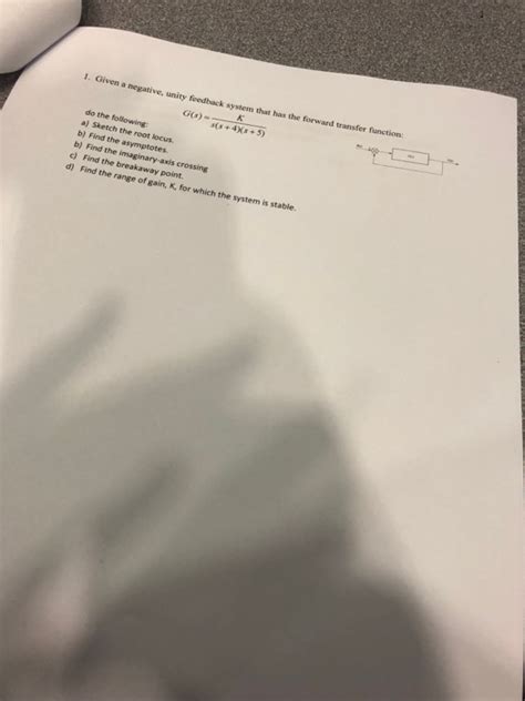 Solved 1 Given A Negative Unity Feedback System That Has Chegg Com