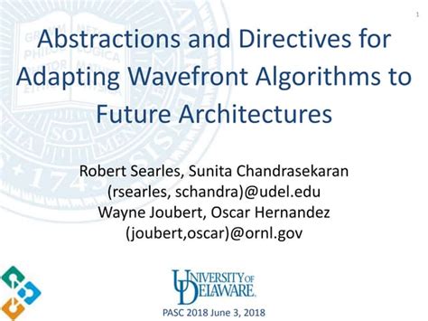 abstractions and directives for adapting wavefront algorithms to future