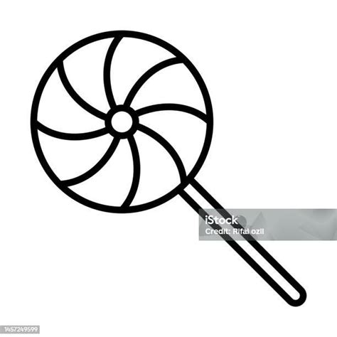 롤리팝 사탕 사탕 지팡이 아이콘 로고 디자인 벡터 템플릿 그림 기호 및 기호 픽셀 완벽 0명에 대한 스톡 벡터 아트 및 기타 이미지 0명 12월 검은색 Istock