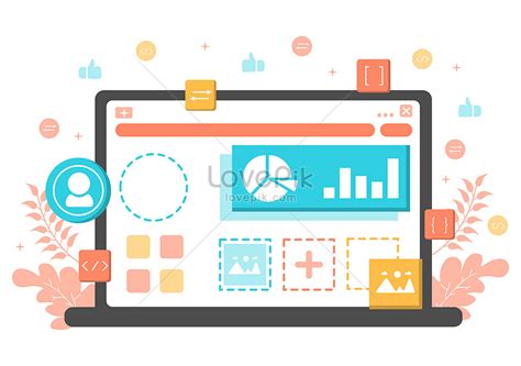 플랫 웹 개발 벡터 일러스트 무료 다운로드 Lovepik