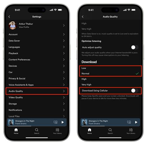 how to optimize the spotify app to use less cellular data