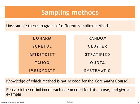 types of sampling ks5 core maths teachit