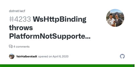 Wsbinding Throws Platformnotsupportedexception Net Core 31