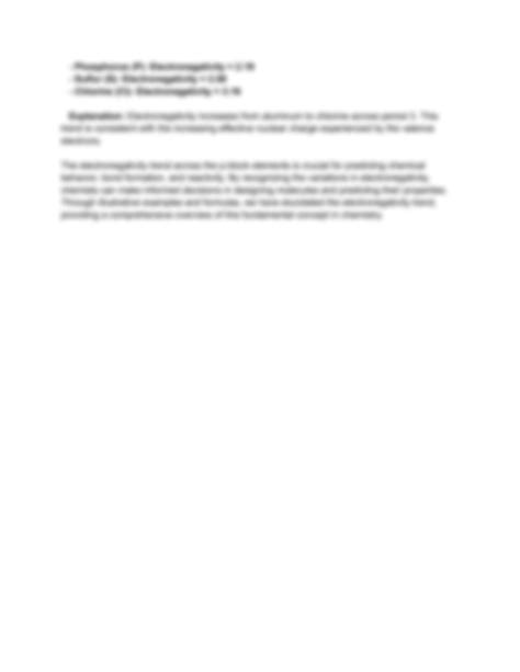 Solution How Does The Electronegativity Trend Vary Across The P Block