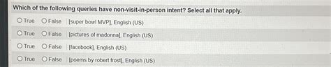 Solved Which Of The Following Queries Have