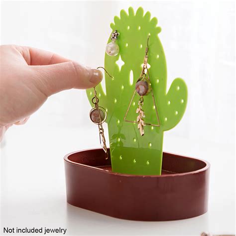 Стеллаж для хранения дисплей стенд кактус форма ювелирные изделия держатель Декоративные