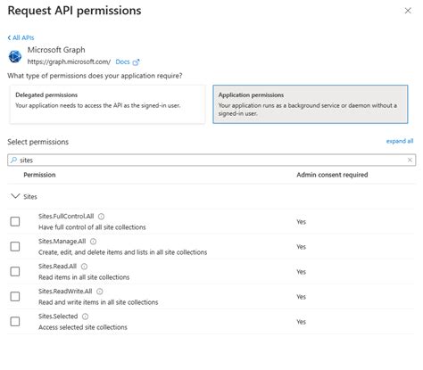 use sites selected application permission in microsoft graph — darwin droll