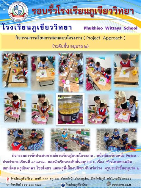 กิจกรรมการเรียนการสอนแบบโครงงาน Project Approach ระดับชั้นอนุบาล 2 โรงเรียนภูเขียววิทยา