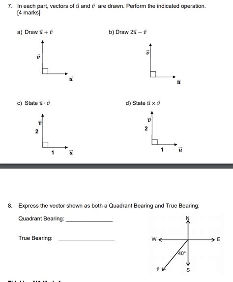 solved 7 in each part vectors of ū and ū are drawn