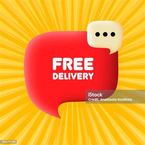 무료 배송 배너 무료 배달 텍스트가 있는 말풍선 사업 개념입니다 3d 그림입니다 팝 아트 배경입니다 비즈니스를 위한 벡터 라인