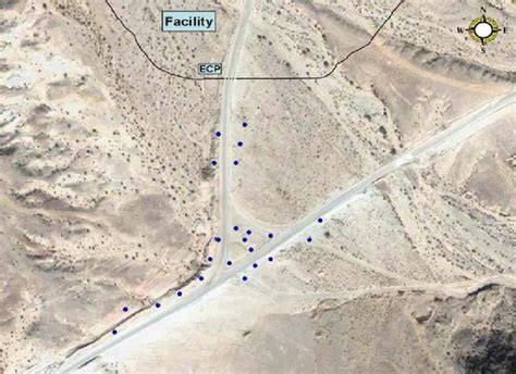 Vehicle Tracking Scenario Map Blue Dots Are Seismicacoustic Sensor