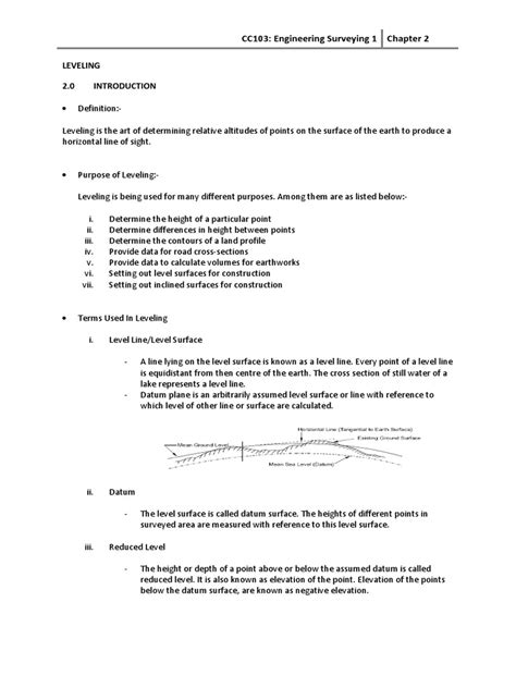 Cc103 Engineering Surveying 1 Chapter 2 Pdf Contour Line Surveying