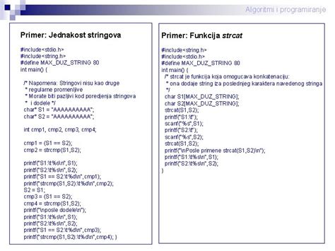 Algoritmi I Programiranje Programski Jezik C Algoritmi I