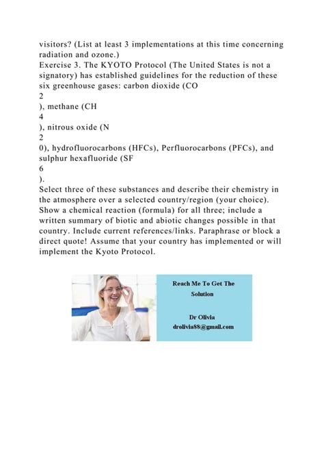 Exercisesexercise 1 The Montreal Protocol And Its Subsequent Amendocx