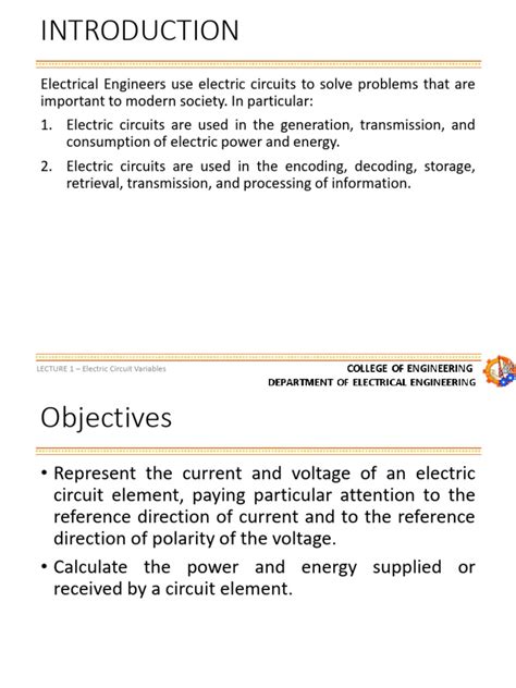 Lecture 1 Electric Circuit Variables Pdf Electricity Electric Current Lecture 1 Electric Circuit Variables Pdf Electricity Electric Current