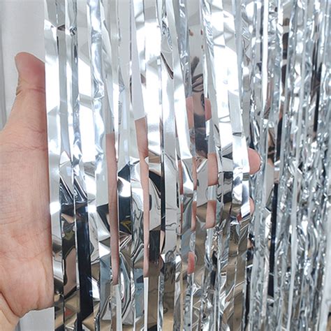 파티장식은박수술커튼 3m실버 온채널