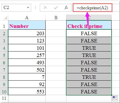 How To Check If The Number Is Prime Number In Excel