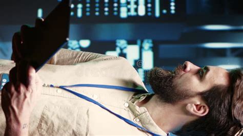 Vertical Video Expert Writing Server Room Recovery Plan Stock Video Video Of Components