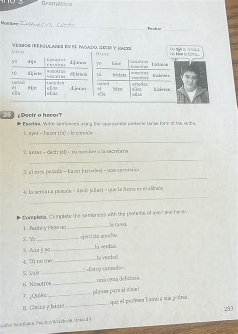 Gramática Nombrezakieria Colst Fecha Verbos Irregulares En El Pasado