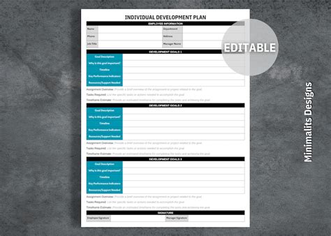 Individual Development Plan Printable Developing Employees Hr