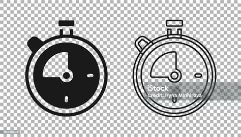 투명한 배경에서 격리된 블랙 스톱워치 아이콘 시간 타이머 기호입니다 크로노미터 기호 벡터 2 위 상 종류에 대한 스톡 벡터 아트 및 기타 이미지 Istock