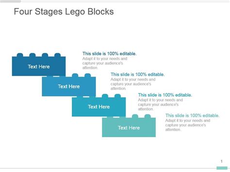 Four Stages Lego Blocks Presentation Graphic Slides PowerPoint Shapes PowerPoint Slide Deck