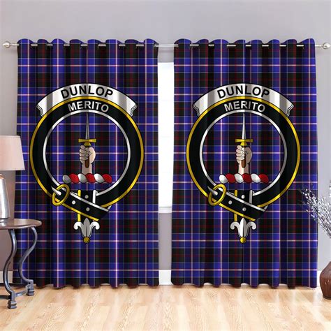 Dunlop Modern Clan Badge Tartan Classic Window Curtain Celticprime